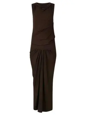 ENTIRE STUDIOS Draped Cowl-neck Sleeveless Dress - Brown