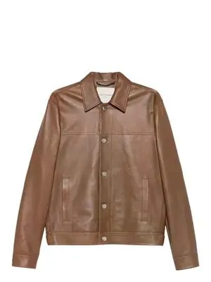 Jacob Cohen Button-fastening Leather Jacket - Brown