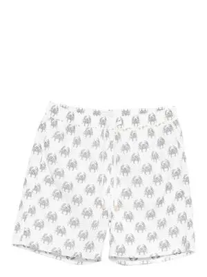 Eleventy Crab-print Swim Shorts - White