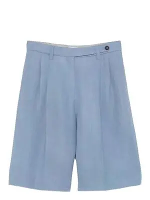 Brunello Cucinelli Pleated Mid-rise Shorts - Blue