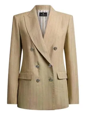 Etro Striped Double-breasted Blazer - Neutrals
