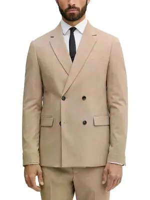 LINDBERGH Double-breasted Notched Lapel Suit - Neutrals