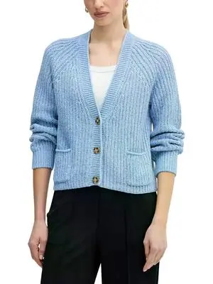 OUI Button Pocket Cardigan - Blue
