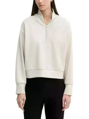 Joseph Ribkoff Zip Funnel Neck Sweatshirt - Neutrals