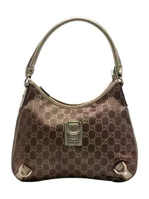 Gucci Gg Satin Abbey D-ring Shoulder Bag - Brown