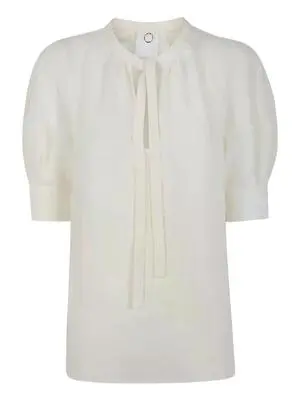 Mantū Tie-neck Shirt - White