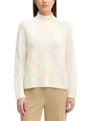 BENETTON Cable-knit Roll-neck Sweater - Neutrals