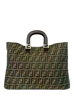 Fendi 2000-2010 Large Zucca Canvas Twins Tote Bag - Brown