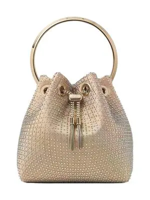 JIMMY CHOO Bon Bon Ring Handle Bucket Bag - Neutrals