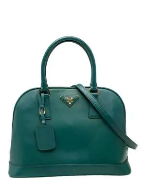 Prada Medium Saffiano Lux Open Promenade Satchel - Blue