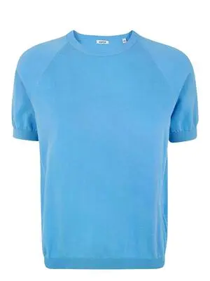 Aspesi Ribbed Short-sleeve T-shirt - Blue