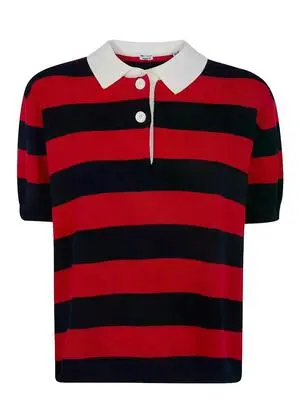 Aspesi Striped Polo Shirt - Red