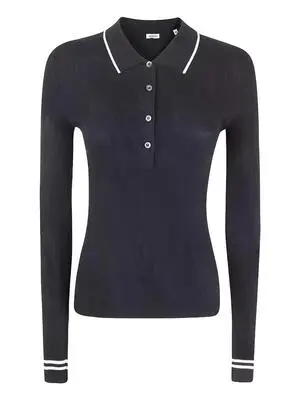 Aspesi Ribbed Polo Top - Black