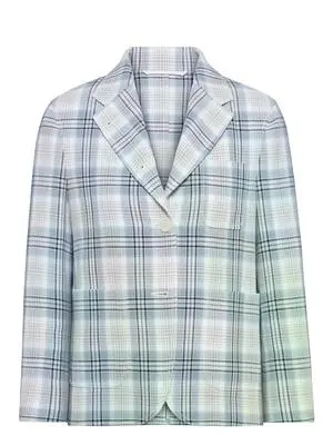 Thom Browne Plaid Single-breasted Blazer - White