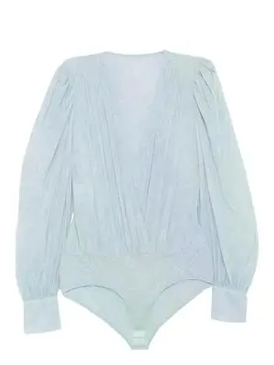 Alberta Ferretti V-neck Pleated Top - Blue