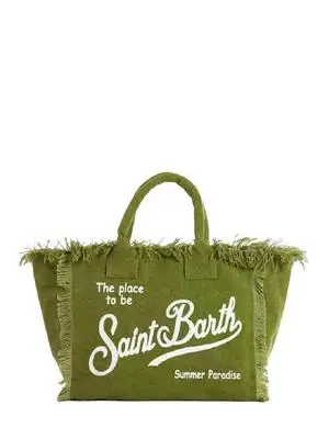 MC2 SAINT BARTH Vanity Fringed Tote Bag - Green