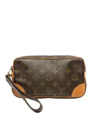 LOUIS VUITTON 1990 Monogram Marly Dragonne Pm Clutch - Brown