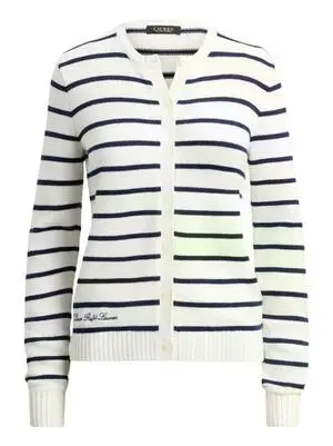 Ralph Lauren Striped Cardigan - White