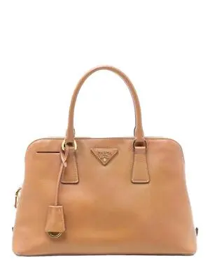Prada Medium Saffiano Lux Promenade Satchel - Brown