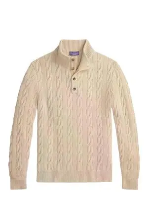 Ralph Lauren Purple Label Cable-knit Polo Shirt - Neutrals