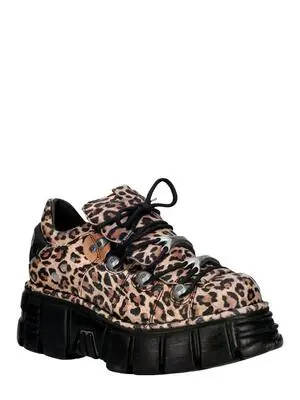 NEW ROCK Leopard Print Platform Sneakers - Neutrals