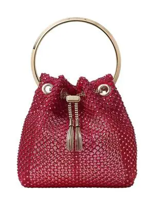 JIMMY CHOO Crystal Mesh Top-handle Bag - Red