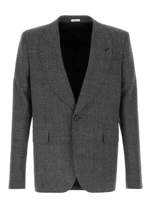 Alexander McQueen Checked Blazer - Grey