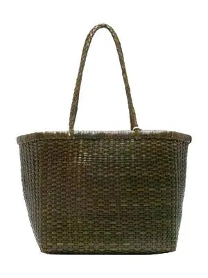 Dragon Diffusion Small Grace Basket Woven Tote Bag - Green