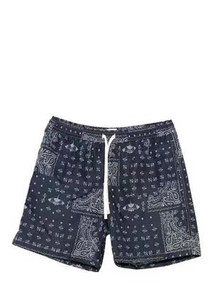 Eleventy Paisley-print Swim Shorts - Blue