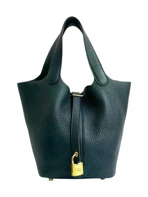 Hermès Clemence Picotin Lock 18 Handbag - Green