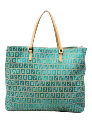 Fendi Zucchino Canvas Tote Bag - Blue