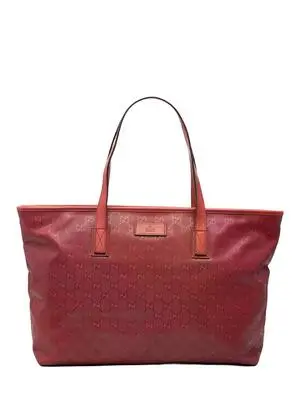 Gucci GG Imprime Coated Canvas Tote Bag Red