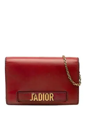 Dior J'adior Calfskin Wallet On Chain - Red