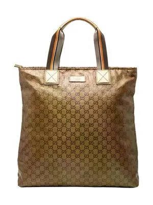 Gucci Gg Crystal Vertical Web Tote Bag - Gold