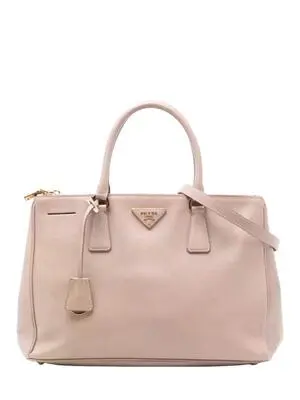 Prada Medium Saffiano Lux Galleria Double Zip Tote Satchel - Pink
