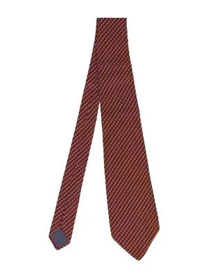 Saint Laurent Patterned Silk Tie - Red