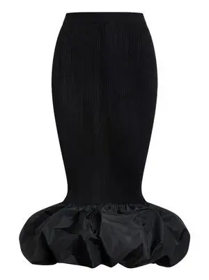 Patou Knitted Maxi Fitted Skirt - Black