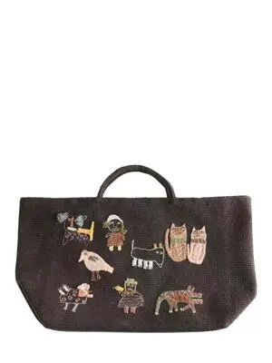 SOPHIE DIGARD Appliqué Detailing Tote Bag - Brown