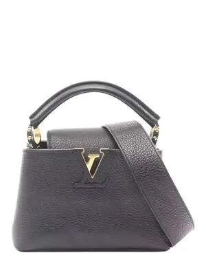 LOUIS VUITTON 2021-2026 Taurillon Mini Capucines Satchel - Black
