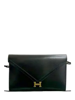 Hermès 1993 Box Calf Lydie Clutch Shoulder Bag - Black