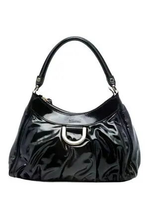 Gucci Patent Abbey D-ring Handbag - Black