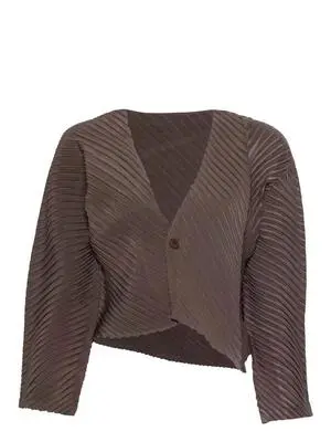 Issey Miyake Pleated Blouse - Brown