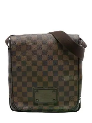 LOUIS VUITTON 2010 Damier Ebene Brooklyn Pm Crossbody Bag - Brown
