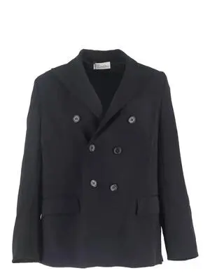Red Valentino Double-breasted Pleated Blazer - Black
