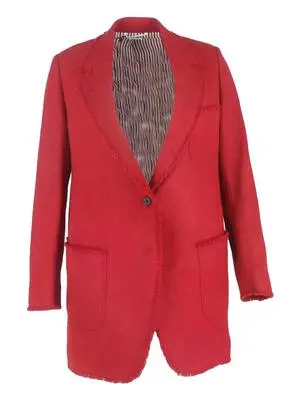 Thom Browne Single-breasted Frayed Blazer - Red