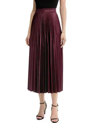 OUI Pleated Midi Skirt - Red