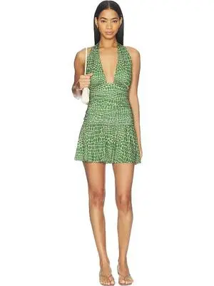Miaou Natalia Dress - Green Lizard