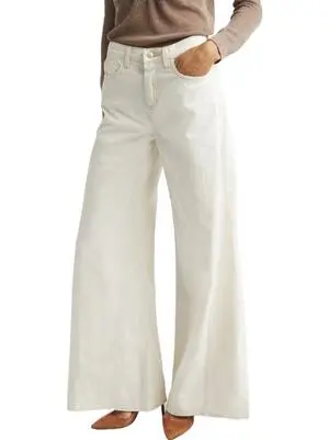 L'Agence Beau High-waist Wide-leg Jeans - Macadamia
