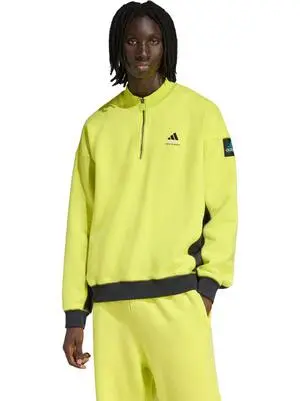 Adidas Equipment Blocked Half-zipper Pullover - Acid Yellow