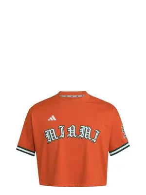 Adidas Miami Hurricanes Cropped Jersey - Collegiate Orange